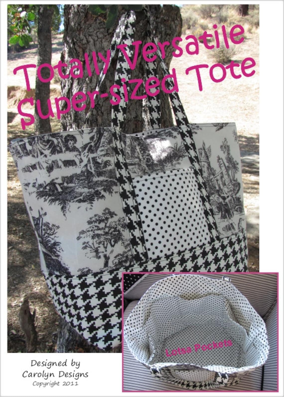Super-sized Tote Pattern With Lots of Pockets Inside and - Etsy
