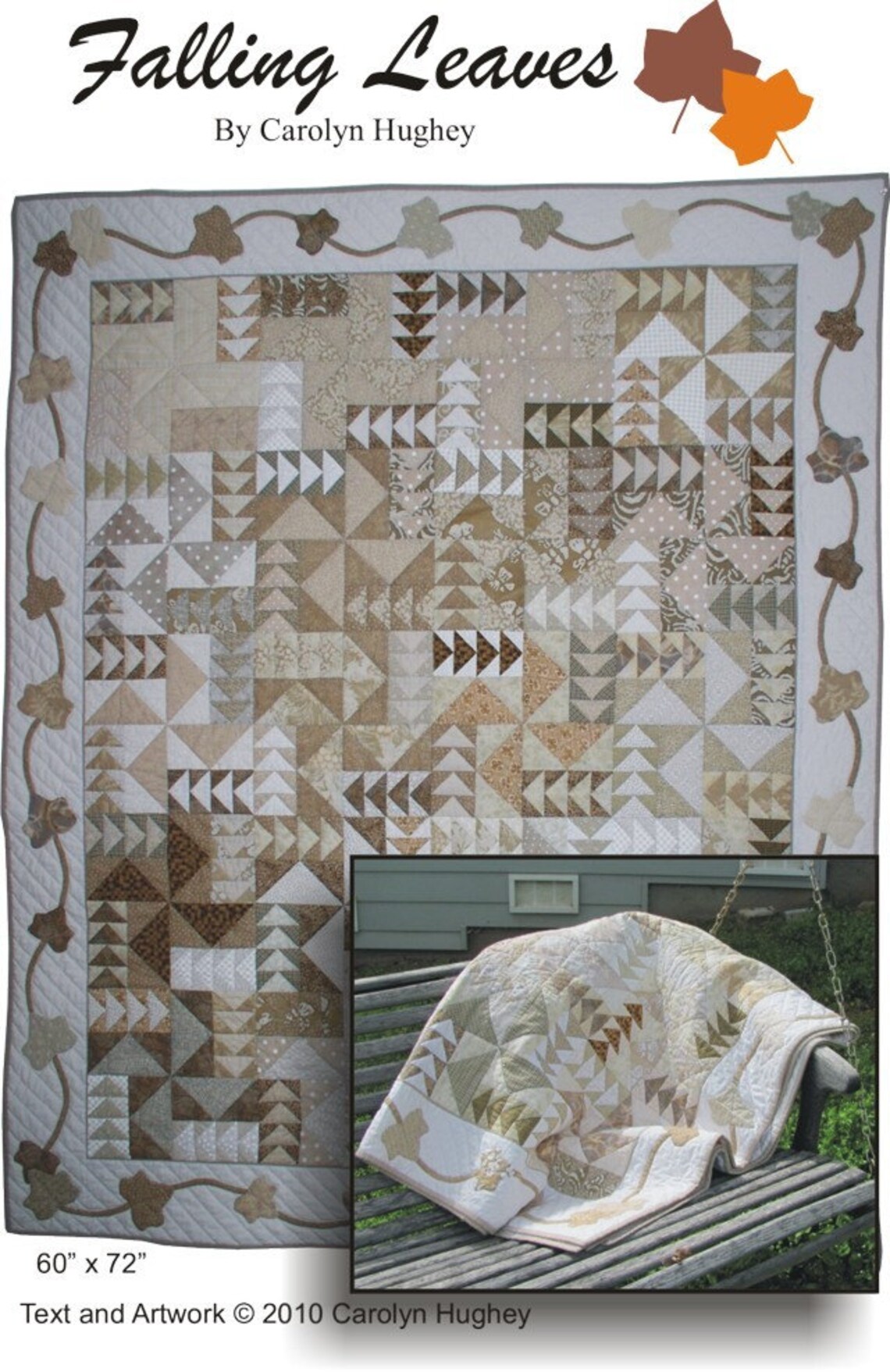 Falling Leaves Quilt Pattern Neutral Scrap Patchwork PDF - Etsy