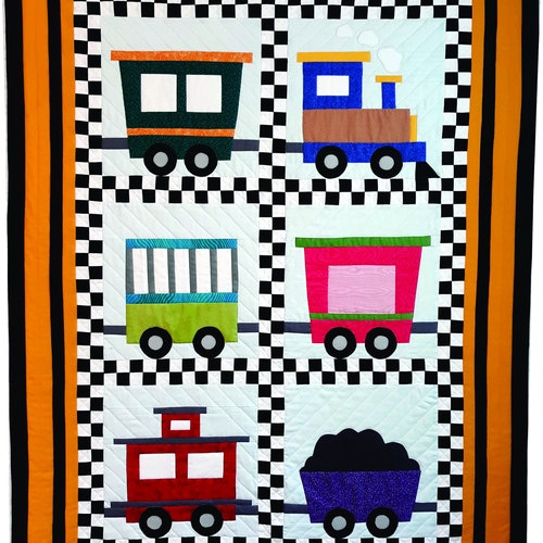 All Aboard Train Baby Quilt PDF Pattern - Etsy