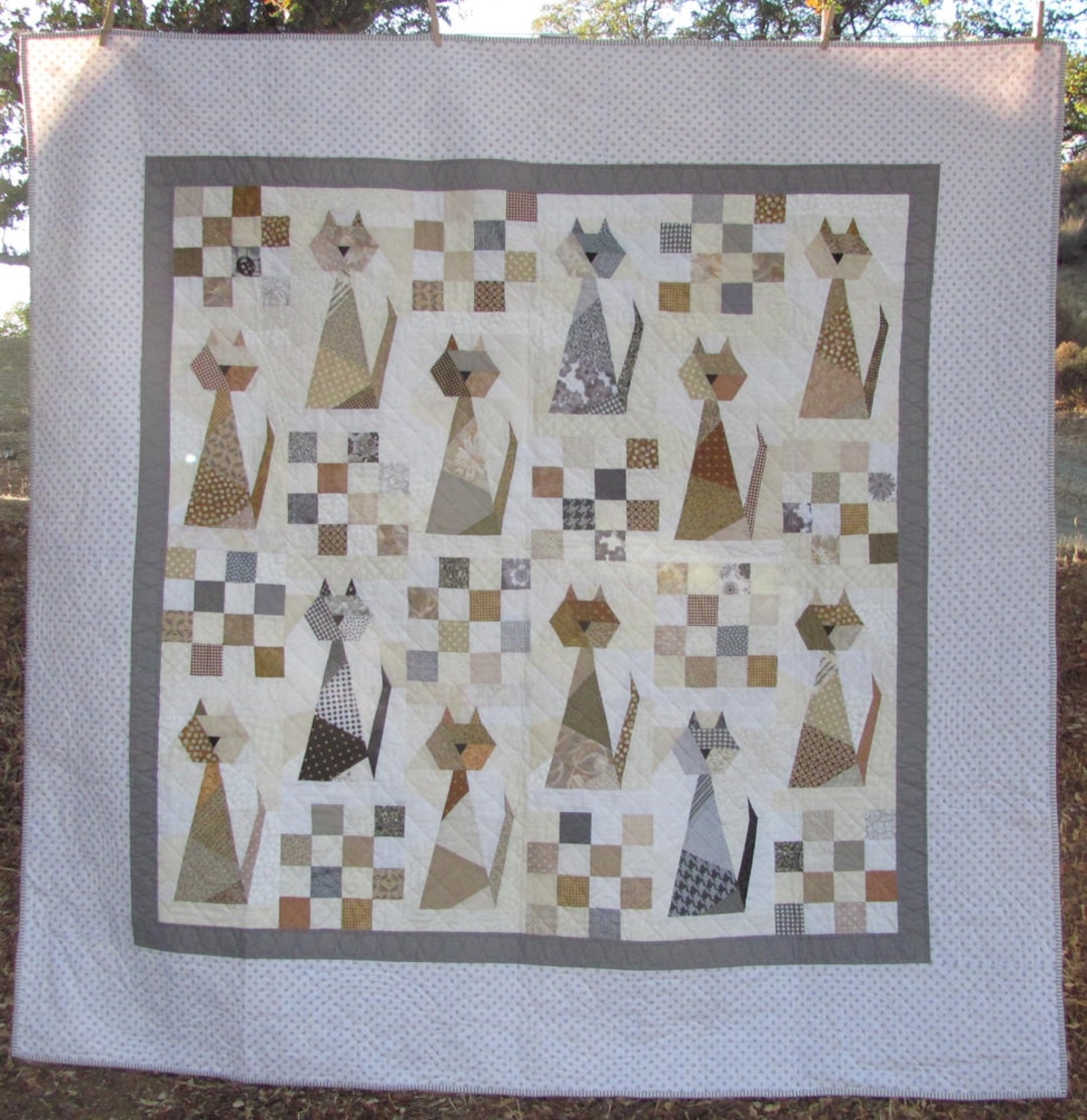 Cat Lovers Quilt Pattern Scrappy - Etsy