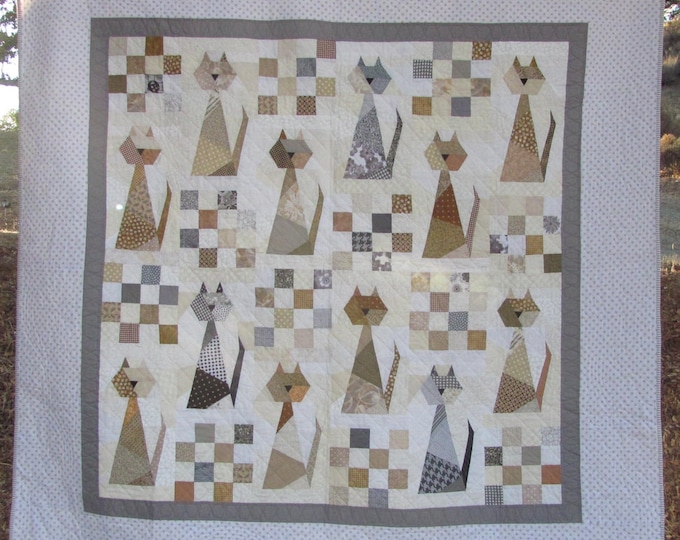 Scrappy Cat Quilt Pattern - for Cat Lovers Everywhere.- This is the PDF ...