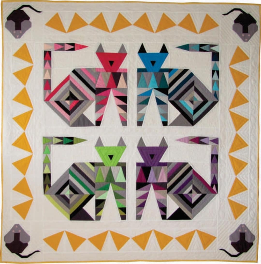 Cat and Mouse Quilt / Wall Hanging / Baby Quilt Pattern PDF - Etsy