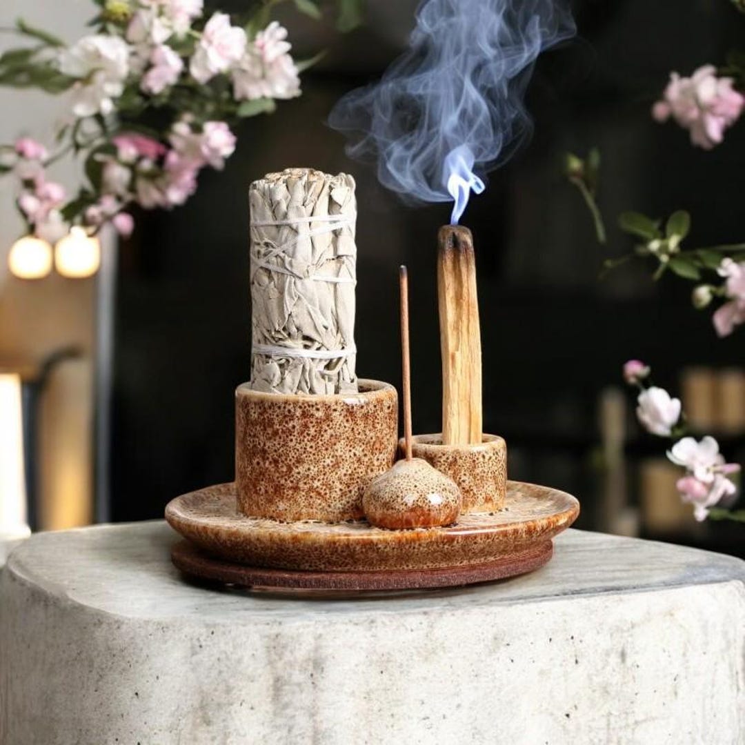 Leopard Decor - Sage Burner, Candle Holder, Palo Santo, Incense Stick ...