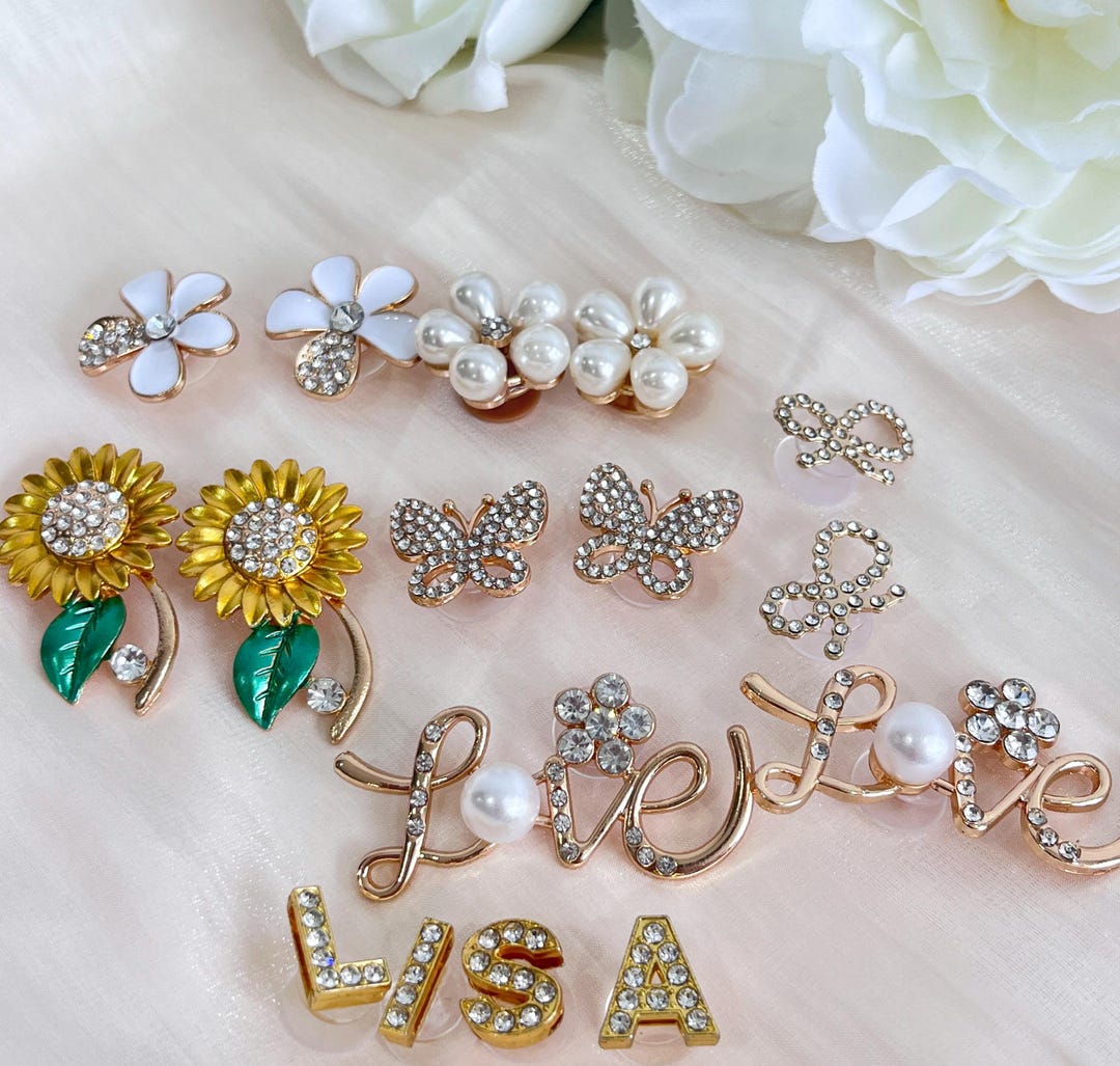 Charms for Croc,personalized Name Shoe Pins,exquisite Enamel Sunflower ...