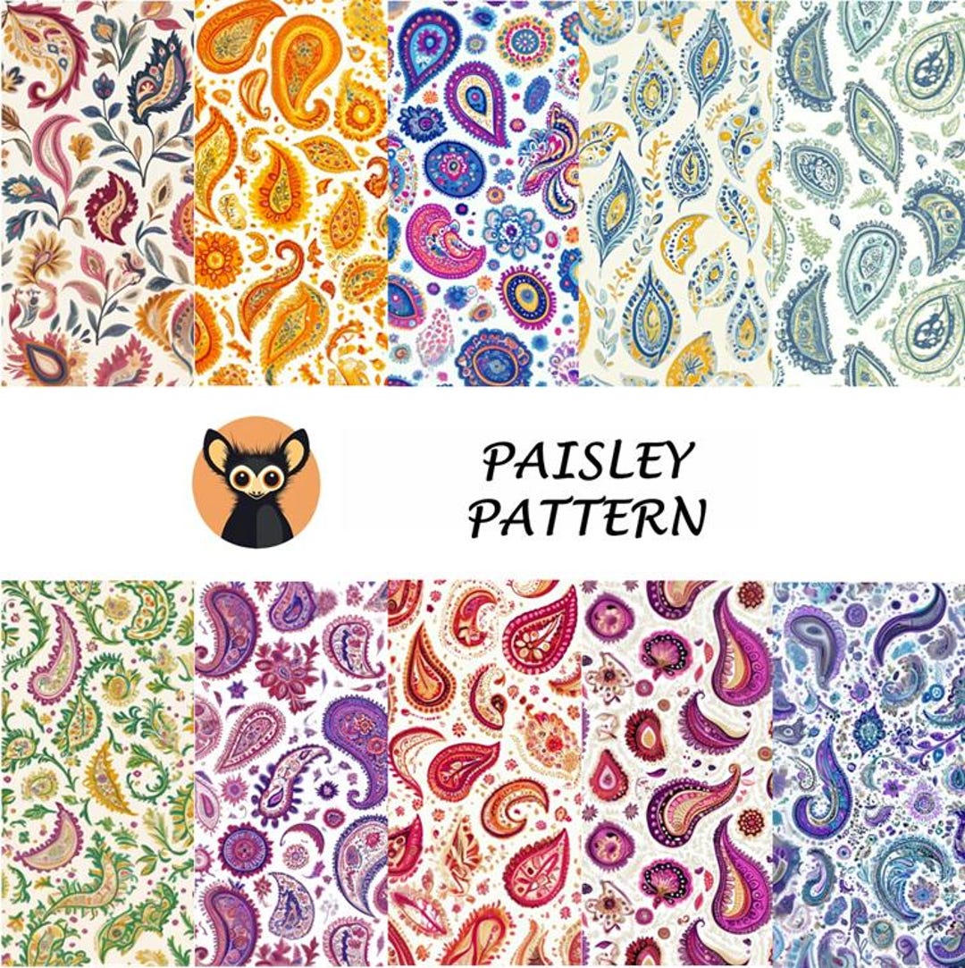 10 Paisley Patterns, Paisley Digital Paper, Paisley Seamless Patterns ...