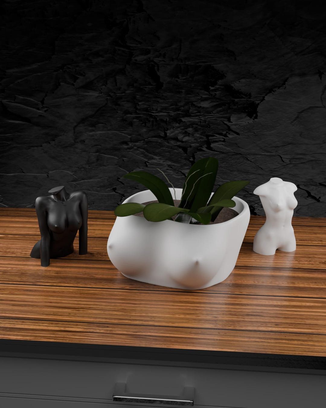 STL Female Torso Planter + 2 Female Body Bonus Figurines | 3D Print ...