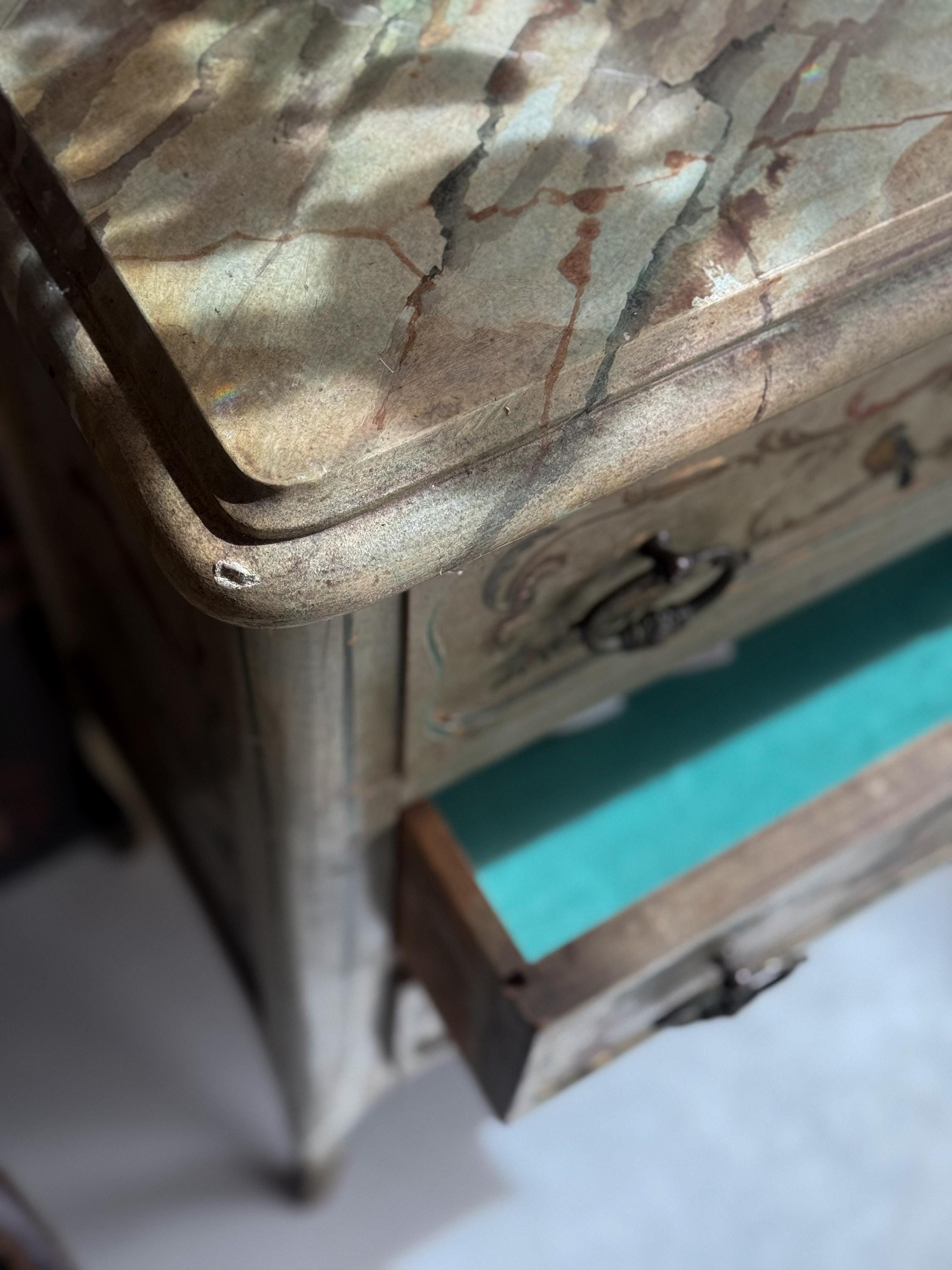 Vintage Hand Painted Drawer Cabinet - Etsy