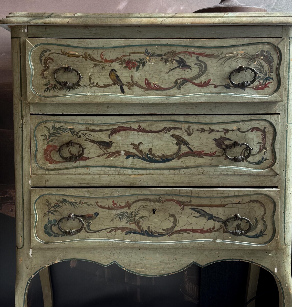 Vintage Hand Painted Drawer Cabinet - Etsy