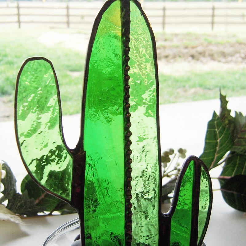 Stained Glass Cactus - Etsy