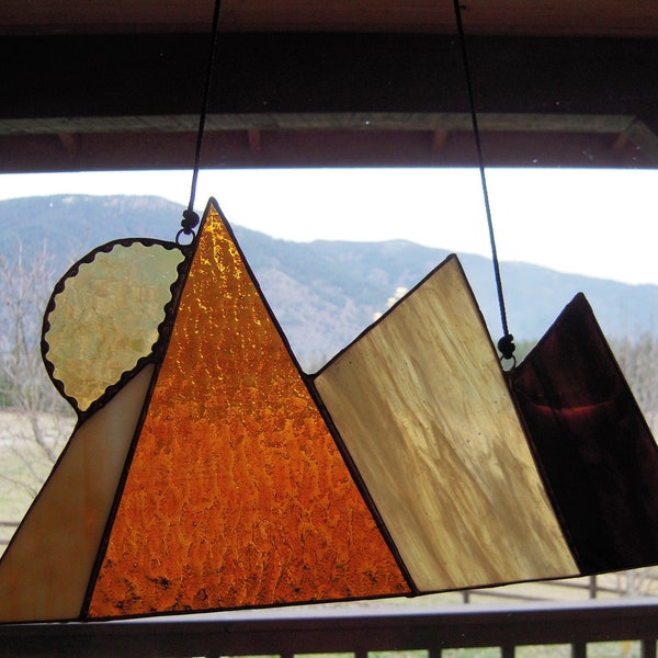 Mountain Scene Stained Glass - Etsy