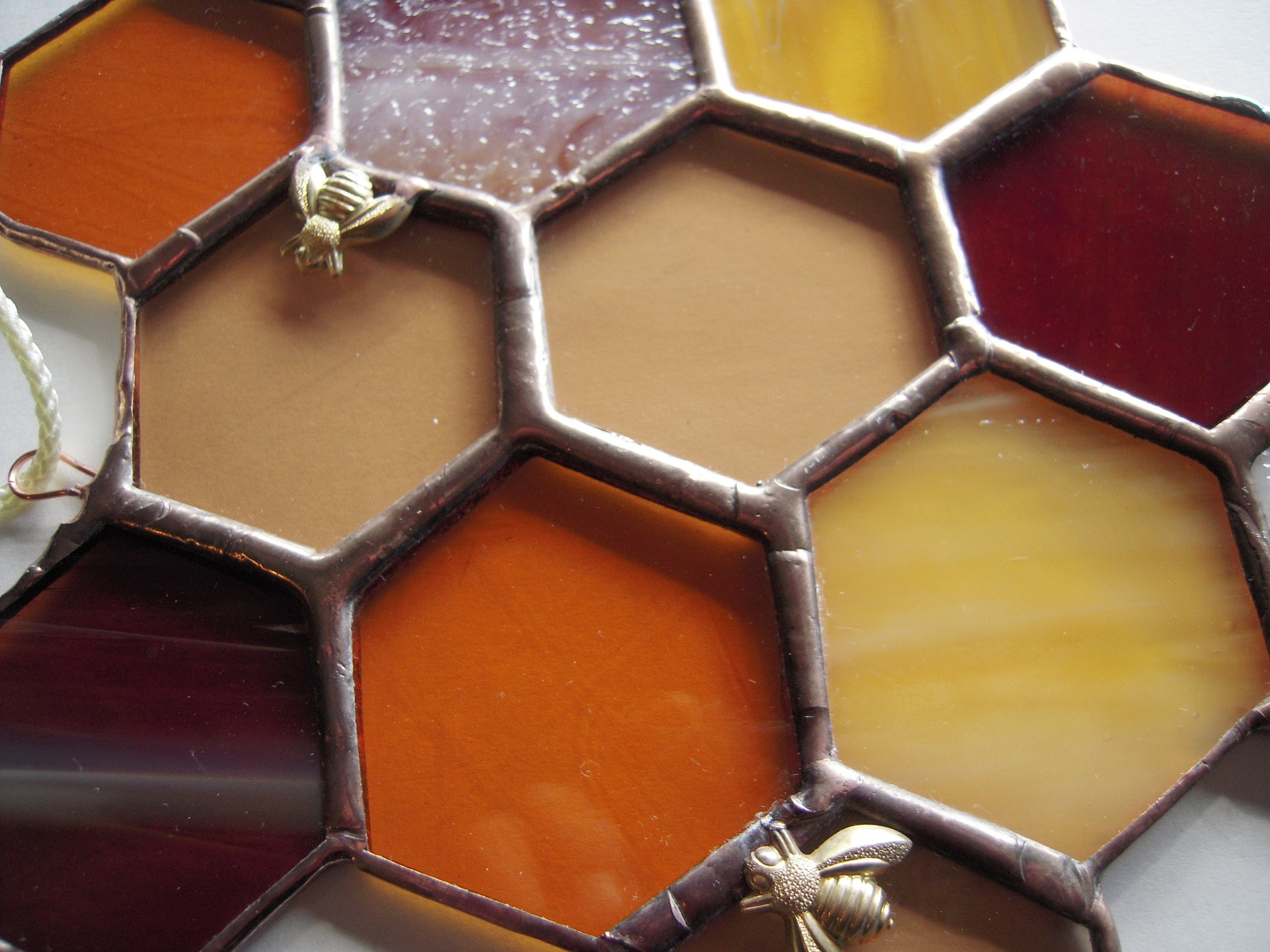 Stained Glass Honeycomb Beehive Stained Glass Suncatcher - Etsy