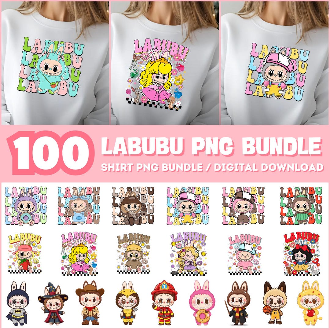 100 Labubu Design PNG Bundle | Kawaii Cute Digital Stickers |cute ...