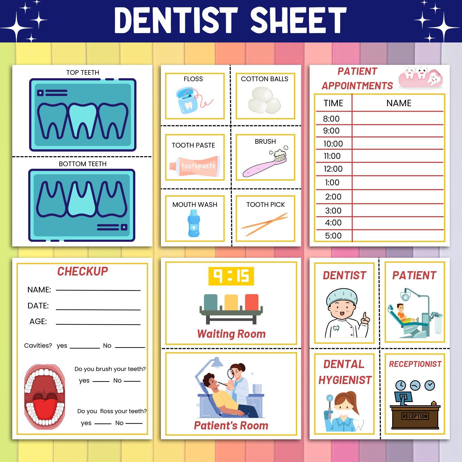 Preschool Pretend Play Bundle, 125+ Worksheets, Kindergarten Learning ...