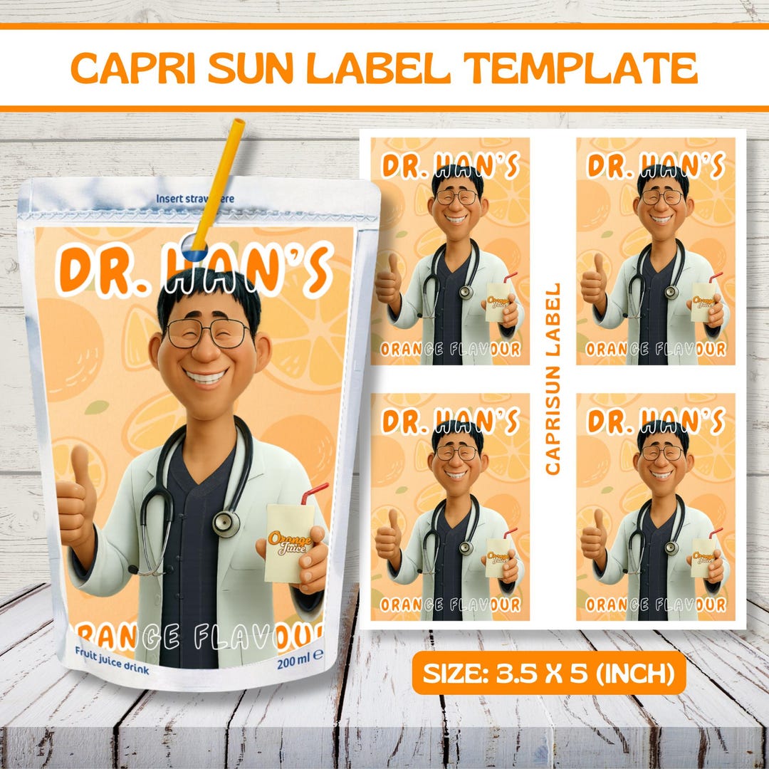 Kpop Demon Hunters, Dr. Han's Tonic Drink Wrapper, Gogo Squeez + Caprisun Juice Label, Rumi's ...