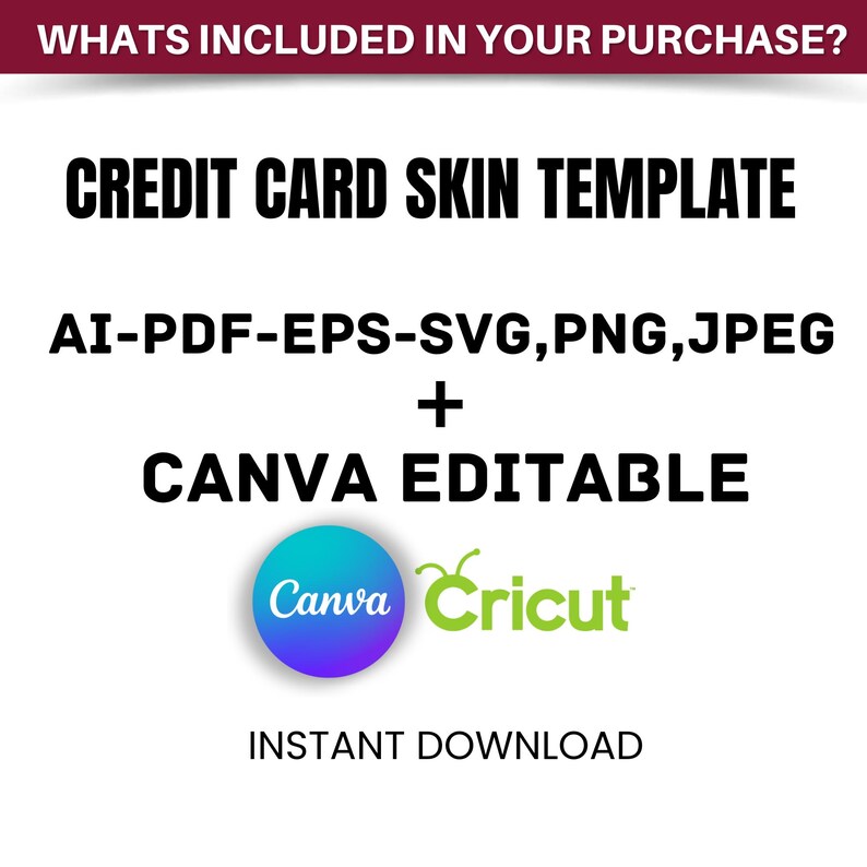 Credit Card Skin Template SVG: Canva Editable (digital Download) - Etsy