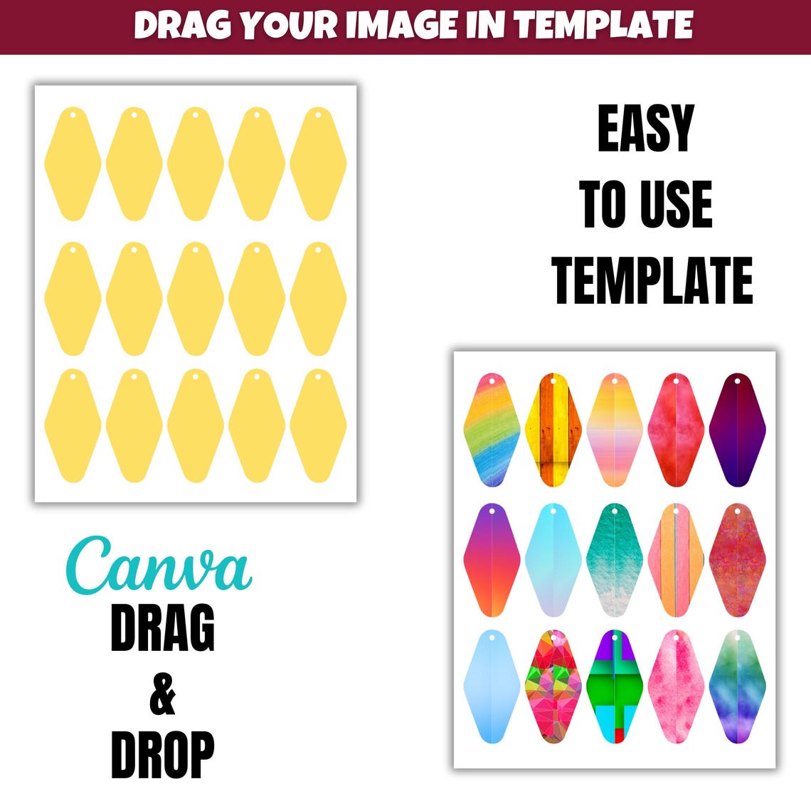 Motel Keychain Template: Canva Frame, SVG Files for Cricut (PDF) - Etsy