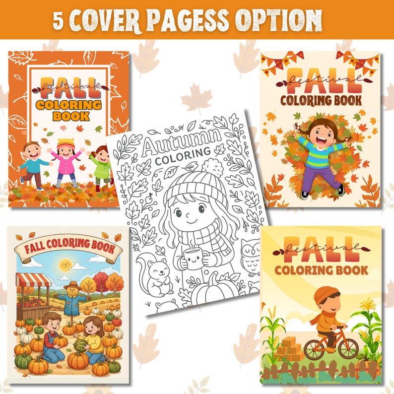 60 Fall Coloring Pages for Kids, Cozy Fall Coloring Book, Fall ...