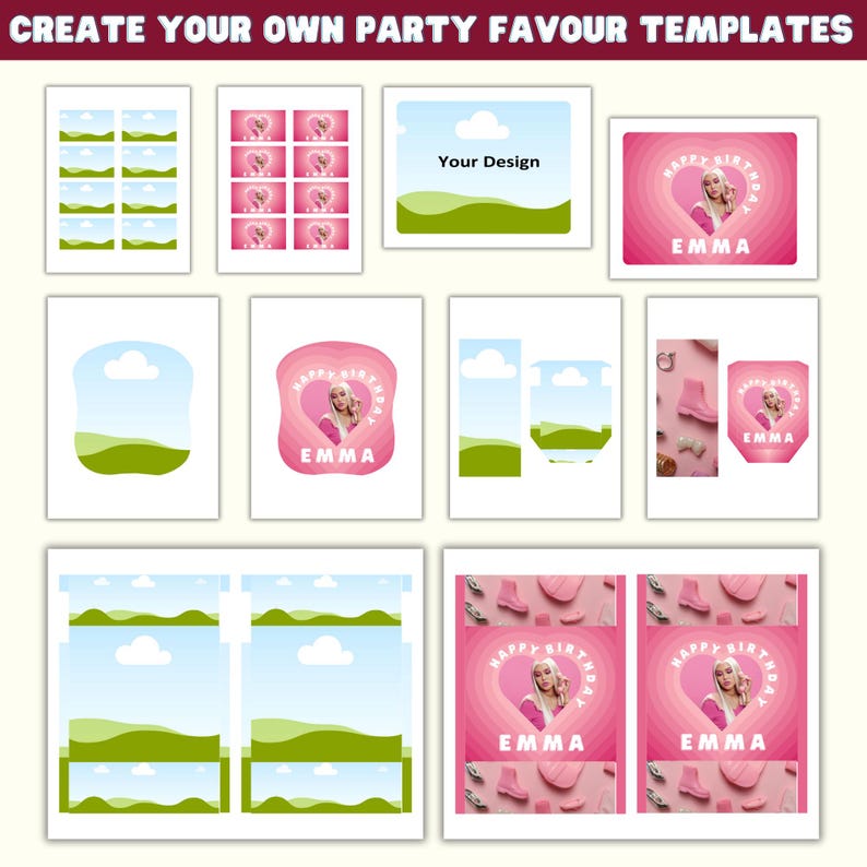 85+ Party Favor Template Bundle: Mockups for Canva (digital Download ...