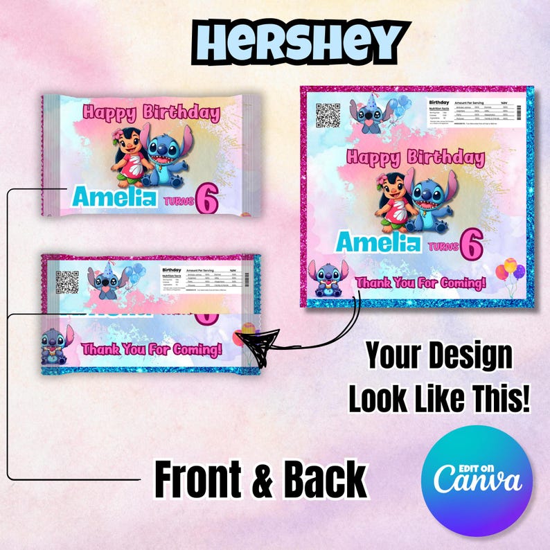 Editable Lilo Birthday 5 Party Pack Bundle, Lilo & Stitch Party Favors ...