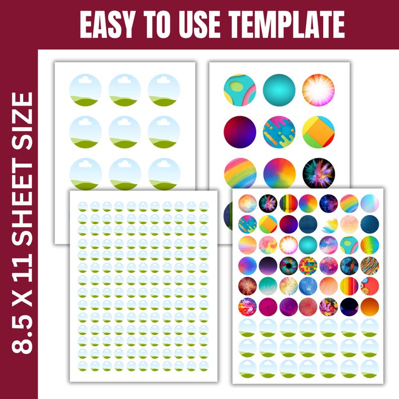 Circle Label Template Bundle: Printable Stickers, Canva Editable ...