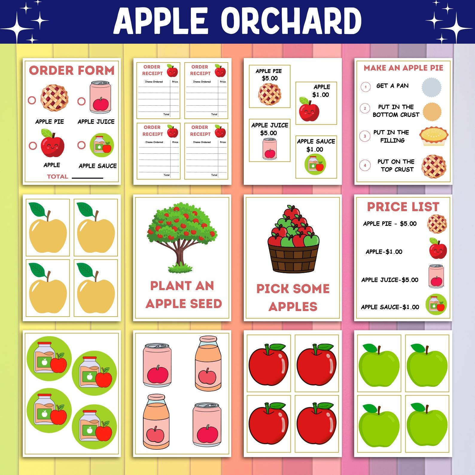Preschool Pretend Play Bundle, 125+ Worksheets, Kindergarten Learning ...