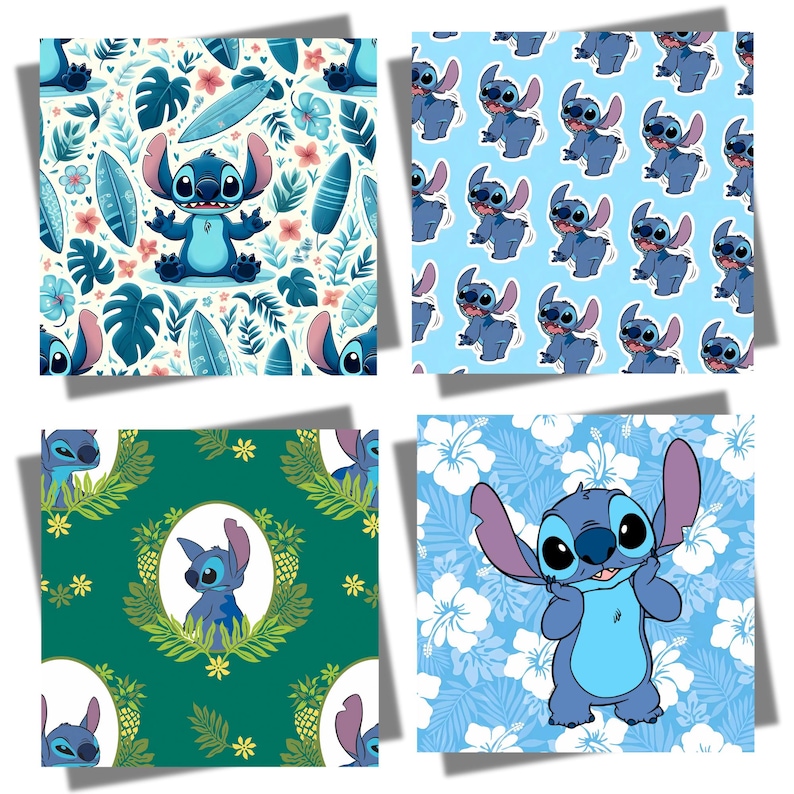 Lilo and Stitch Digital Paper: Seamless Patterns & Clipart (digital ...