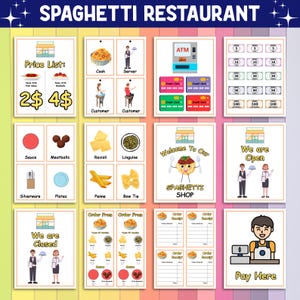 Preschool Pretend Play Bundle, 125+ Worksheets, Kindergarten Learning ...
