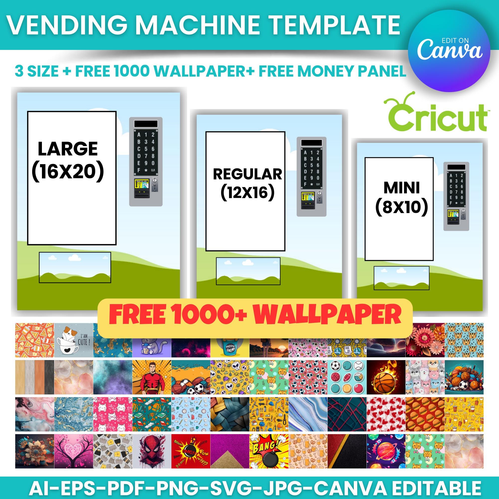 Vending Machine Template, 8x10 12x16 16x20, Free Themes and 1000 ...