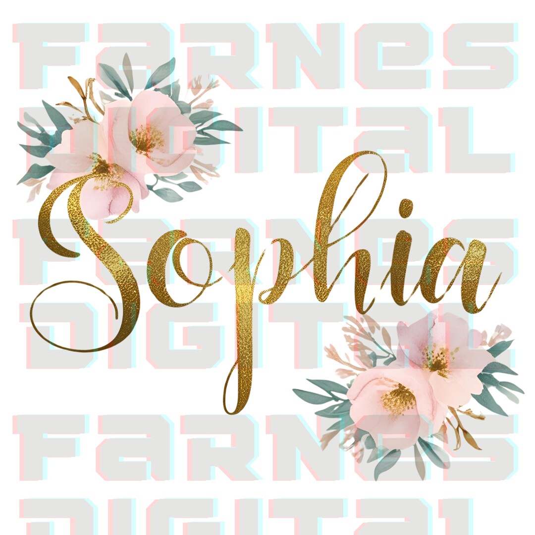 Sophia Name Art – Elegant Floral Personalized Design - Etsy
