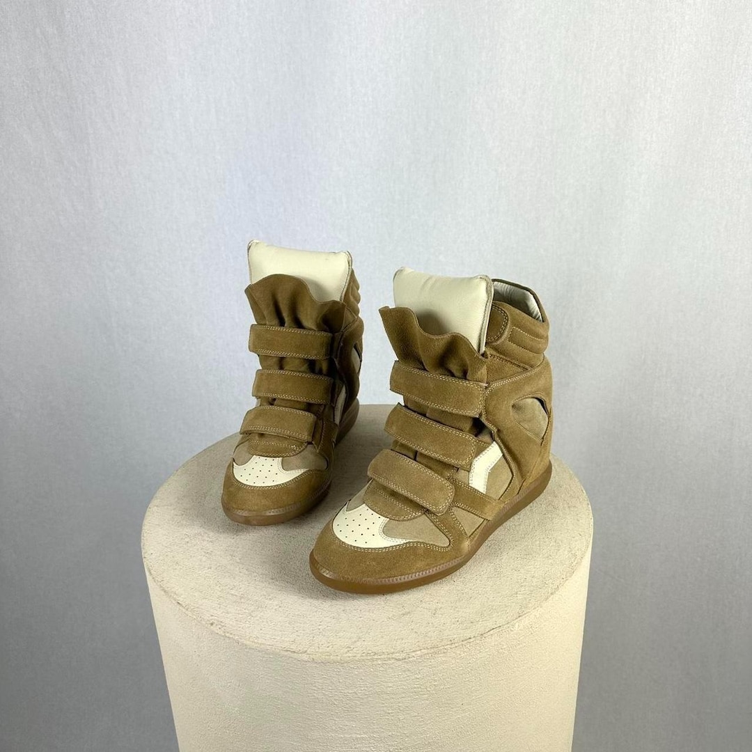 Isabel Marant Bekett Wedge Sneakers in Dark Tan - Etsy