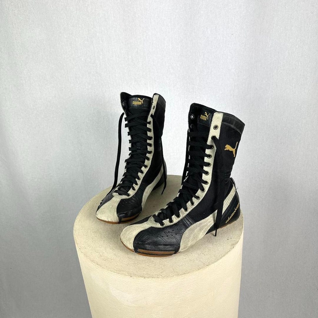 Puma Lacing Boxing / Wrestling Boots, in Leather, Suede and Canvas, in ...
