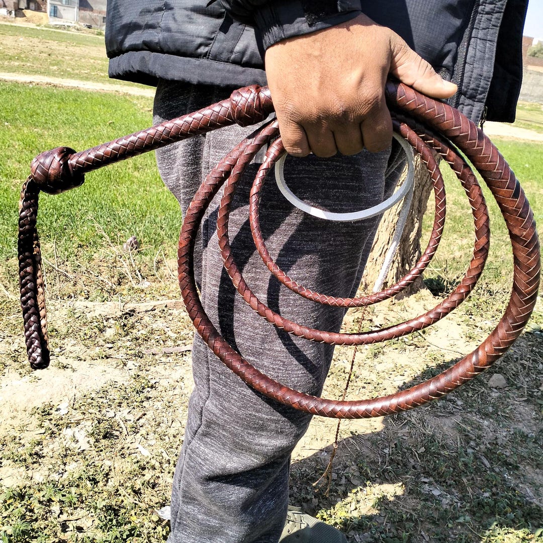 Buy Handmade Brandy Goat Leather Bullwhip: Indiana Jones Style, 4ft ...