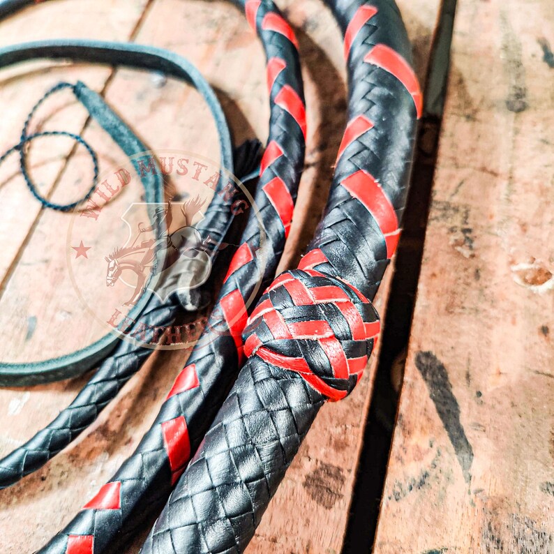 Multi Colors Kangaroo Leather Bullwhip, 4ft to 12ft, 12/16 Plait ...