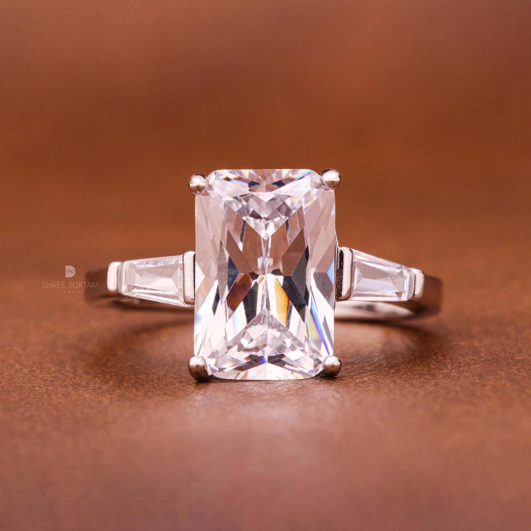Ashoka Cut 5.00CT Lab Grown Diamond Engagement Ring: 18kt Gold ...