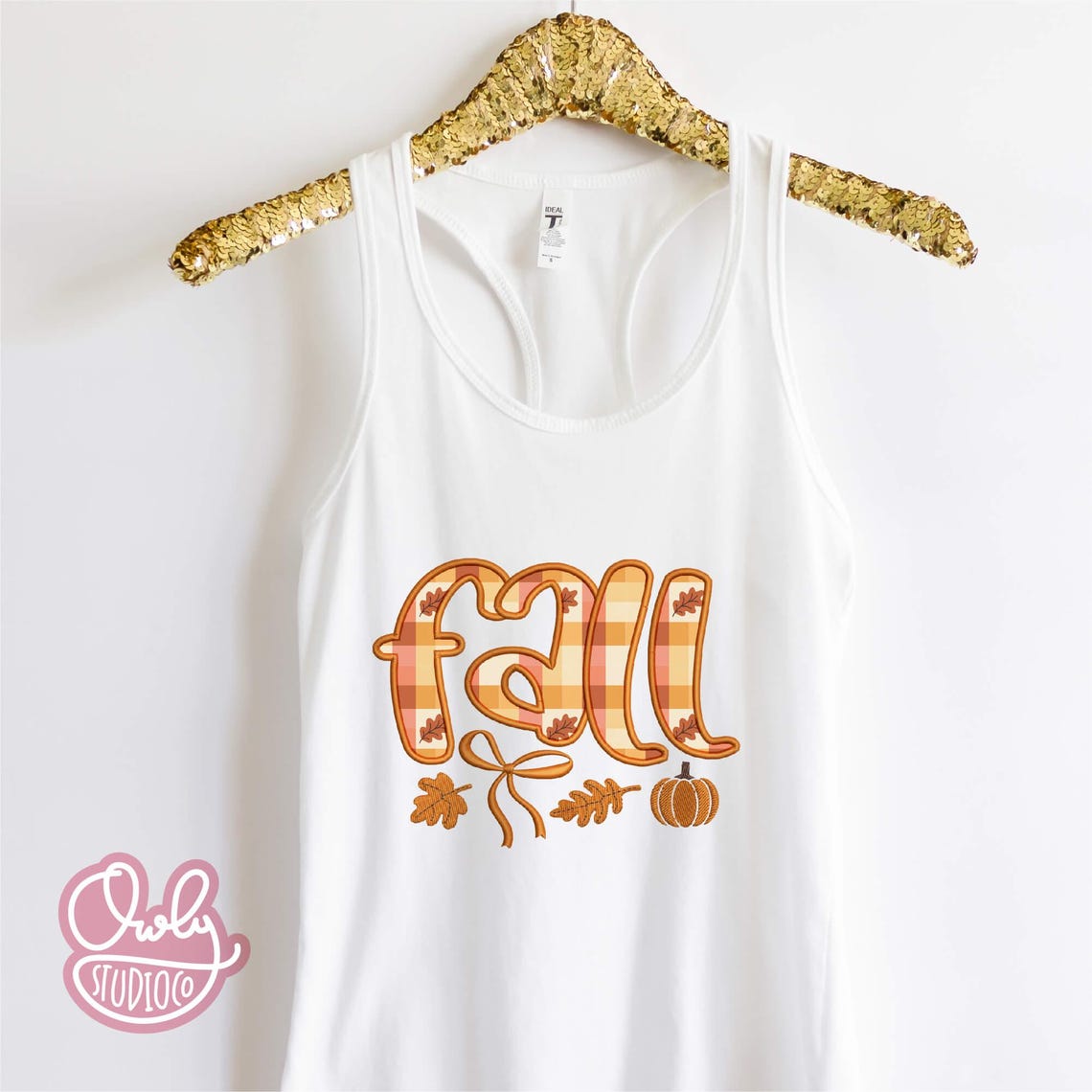 Fall Applique Embroidery Design: Preppy Autumn Letters, Leaves ...