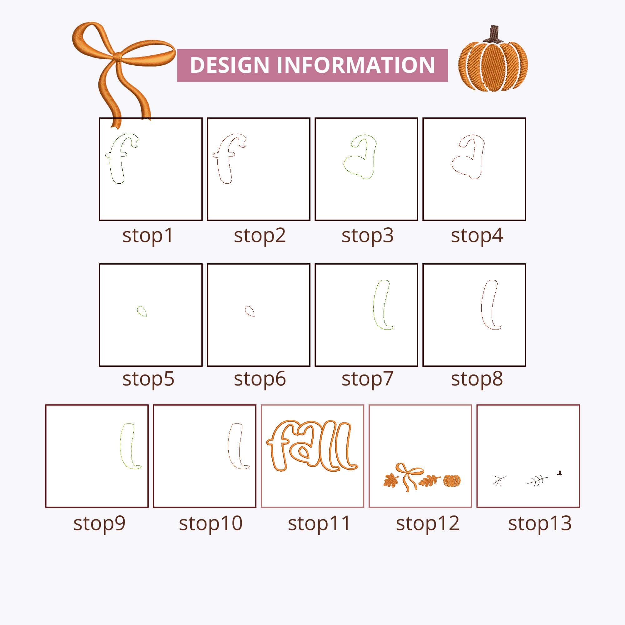 Fall Applique Embroidery Design: Preppy Autumn Letters, Leaves ...