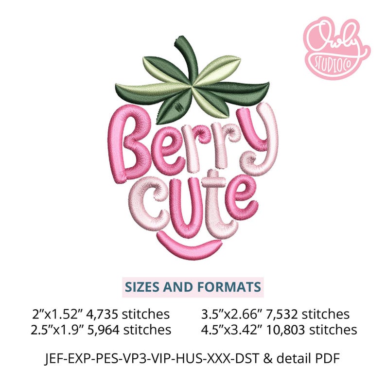 Strawberry Embroidery Design – "berry Cute" Pet Bib Pattern (digital ...