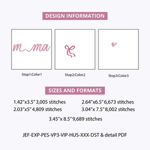Mama Coquette Bow Embroidery Design: Modern Script (5 Sizes, Digital ...