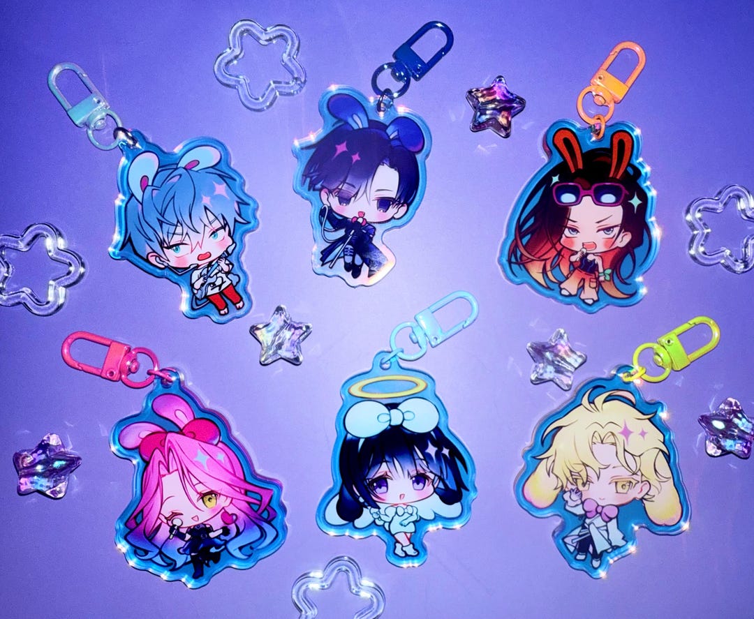 Alien Stage Keychains Charms Holographic With Free Holographic Sticker ...