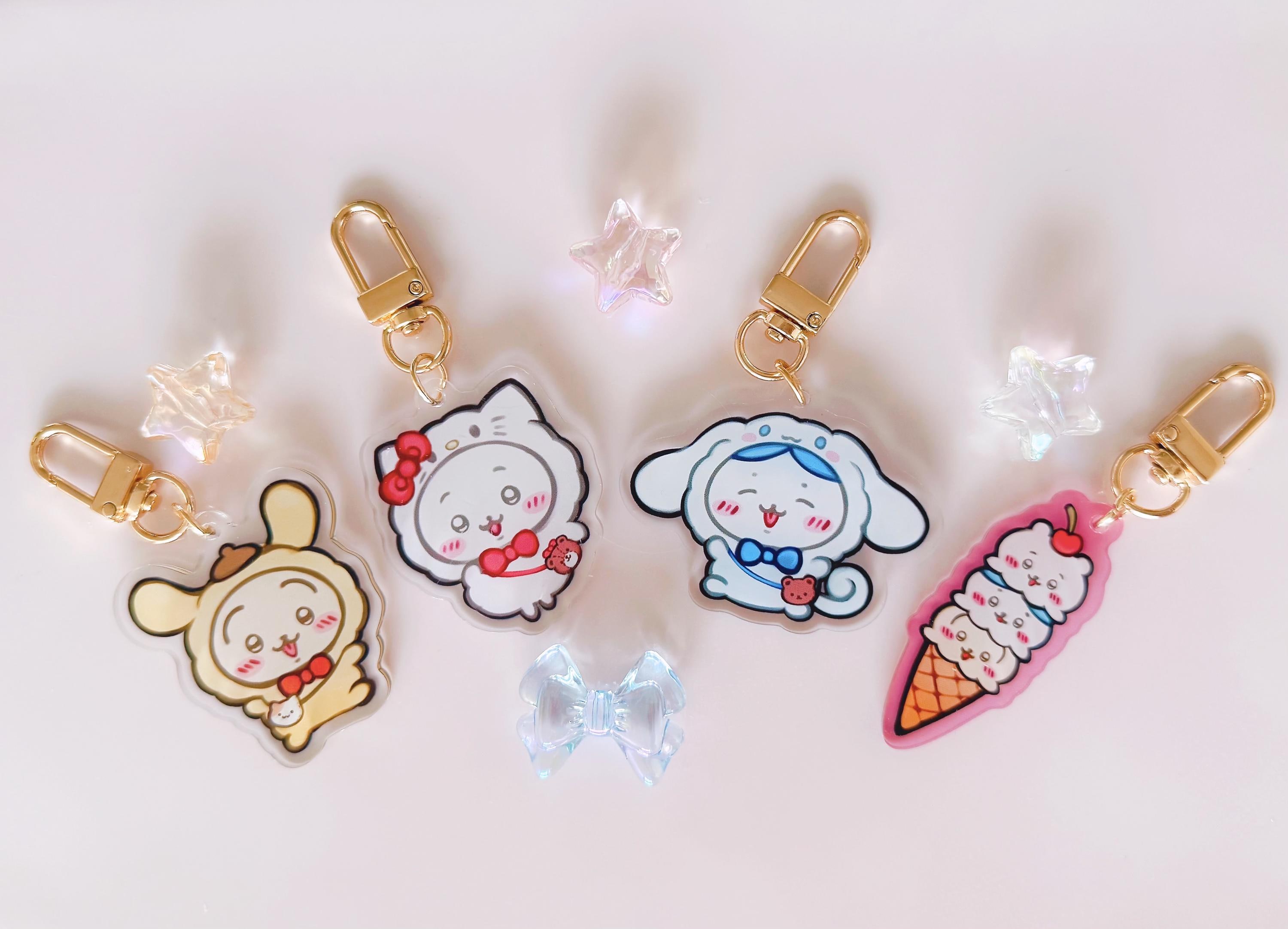 Chiikawa Charms Keychains With Free Holographic Sticker Gift - Etsy