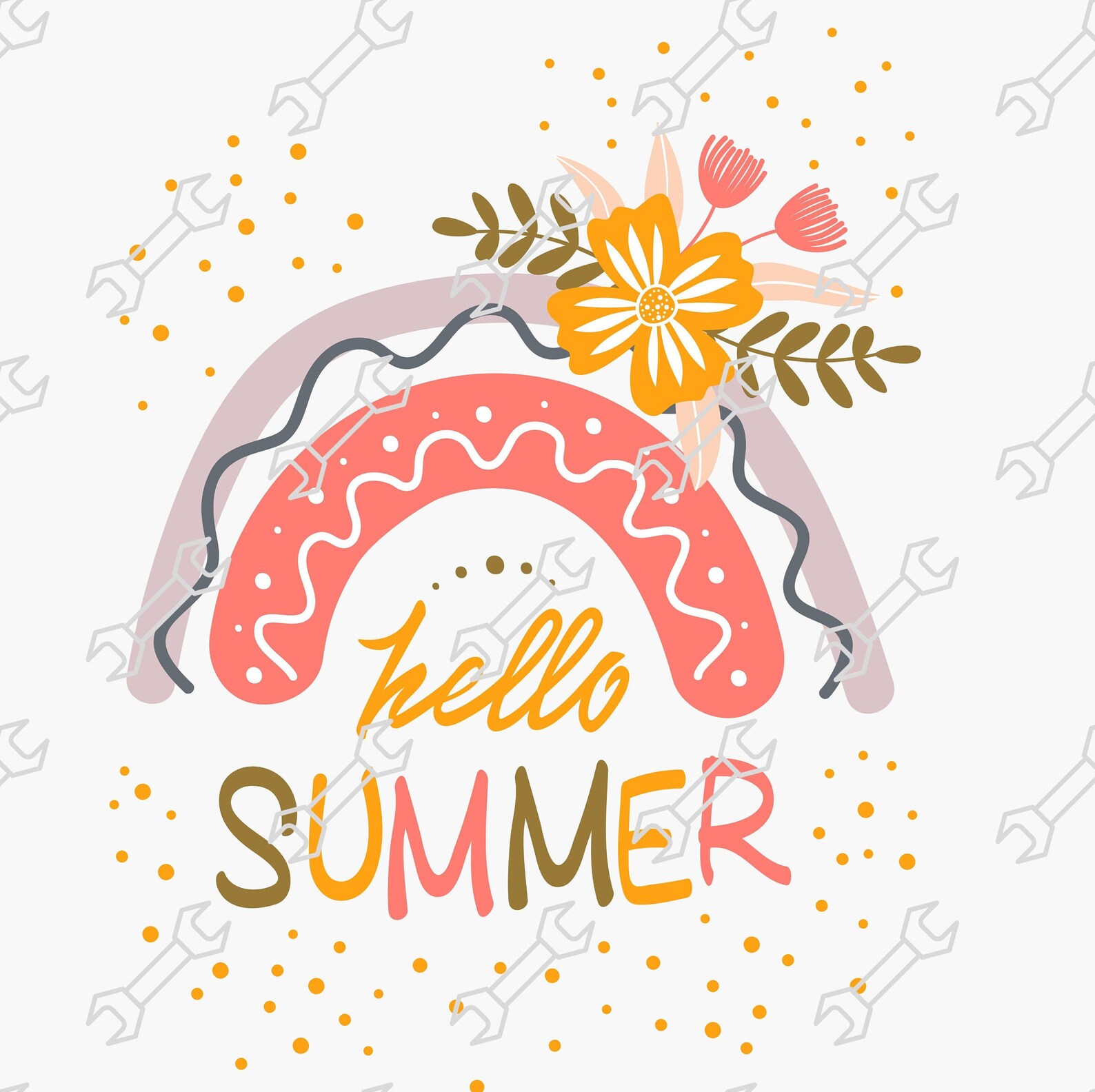 Hello Summer Rainbow SVG PNG - Etsy
