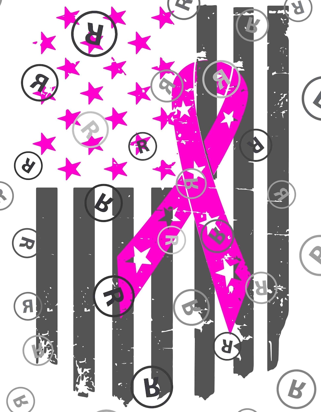 Breast Cancer Flag Png Digital File - Etsy