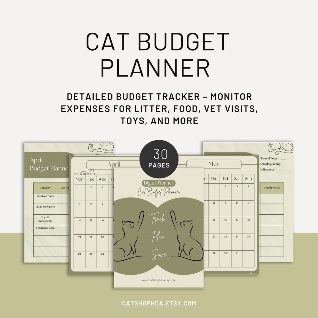 2025 Cat Budget Planner | Digital Printable Budget Tracker | Pet ...