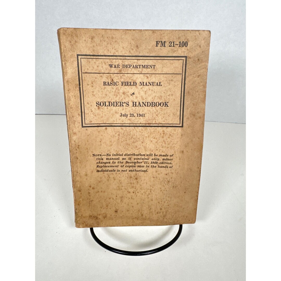1941 War Department Basic Field Manual- Soldier's Handbook- - Etsy