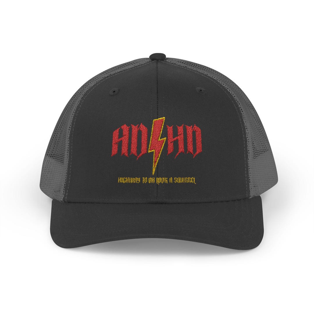 ADHD Highway to Oh Look a Squirrel Snapback Trucker Cap - Funny Design ...