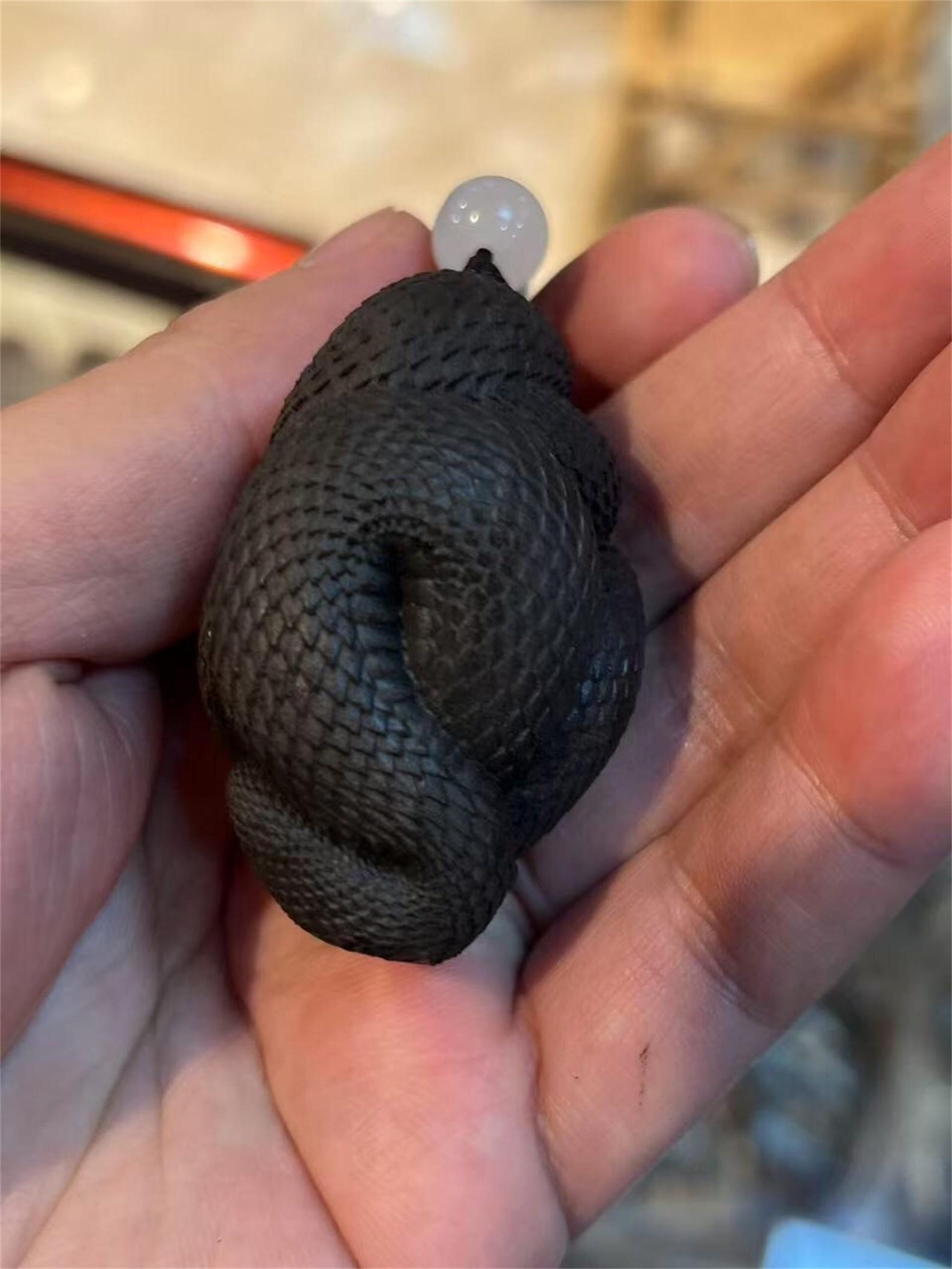 Hand-carved Wooden Python Figurine, Handmade Snake Palm Plaything ...