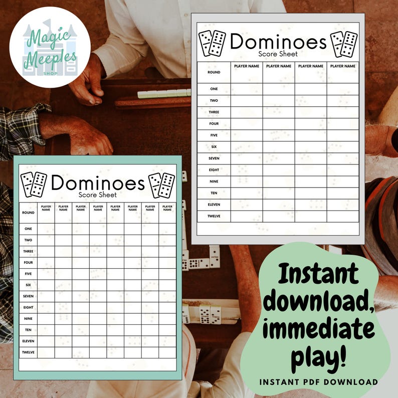 Printable Dominoes Score Sheet: Game Night Tracker (PDF) - Etsy Canada
