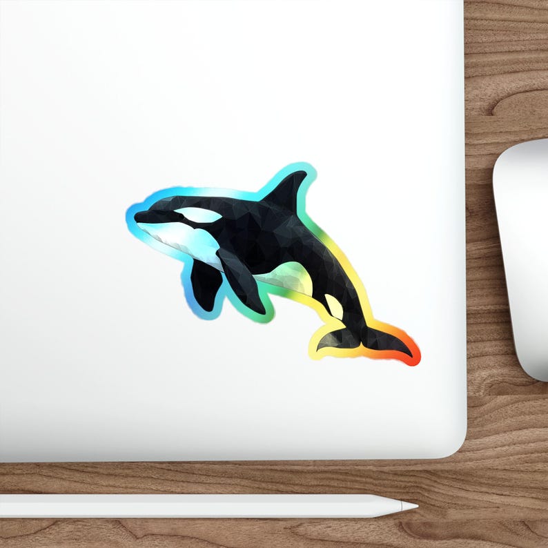 Orca Holographic Vinyl Sticker | Killer Whale Stickers | Eco Friendly ...