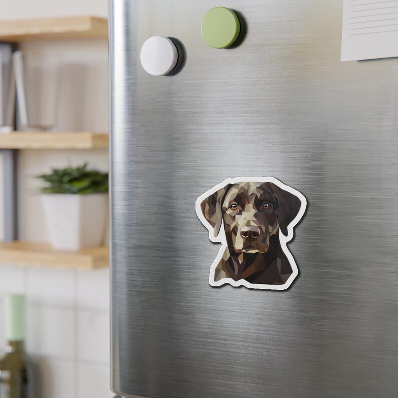 Chocolate Lab Magnet: Geometric Art, Dog Lover Gift - Etsy