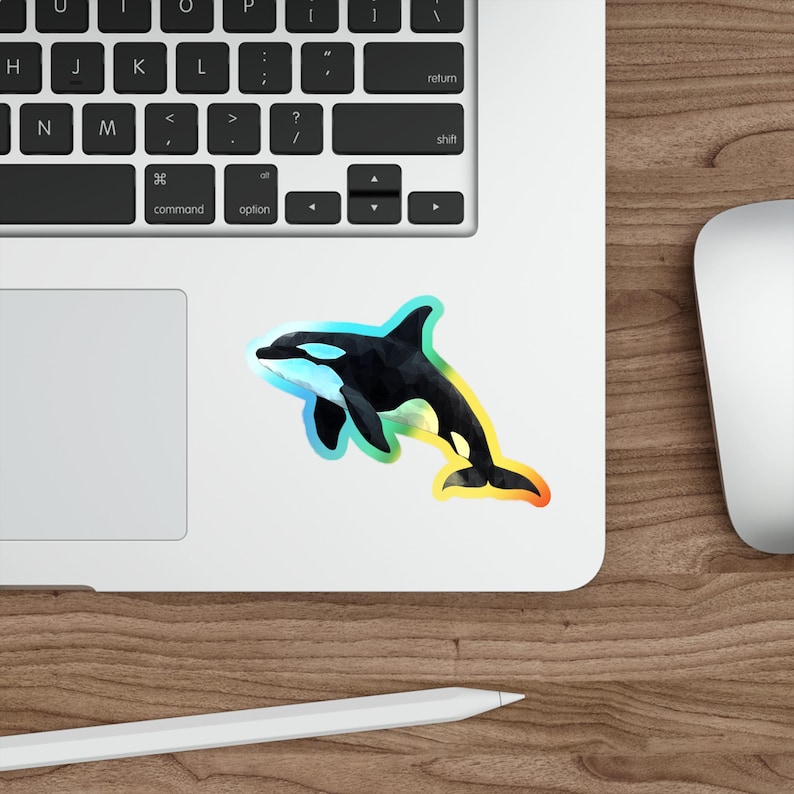 Orca Holographic Vinyl Sticker | Killer Whale Stickers | Eco Friendly ...
